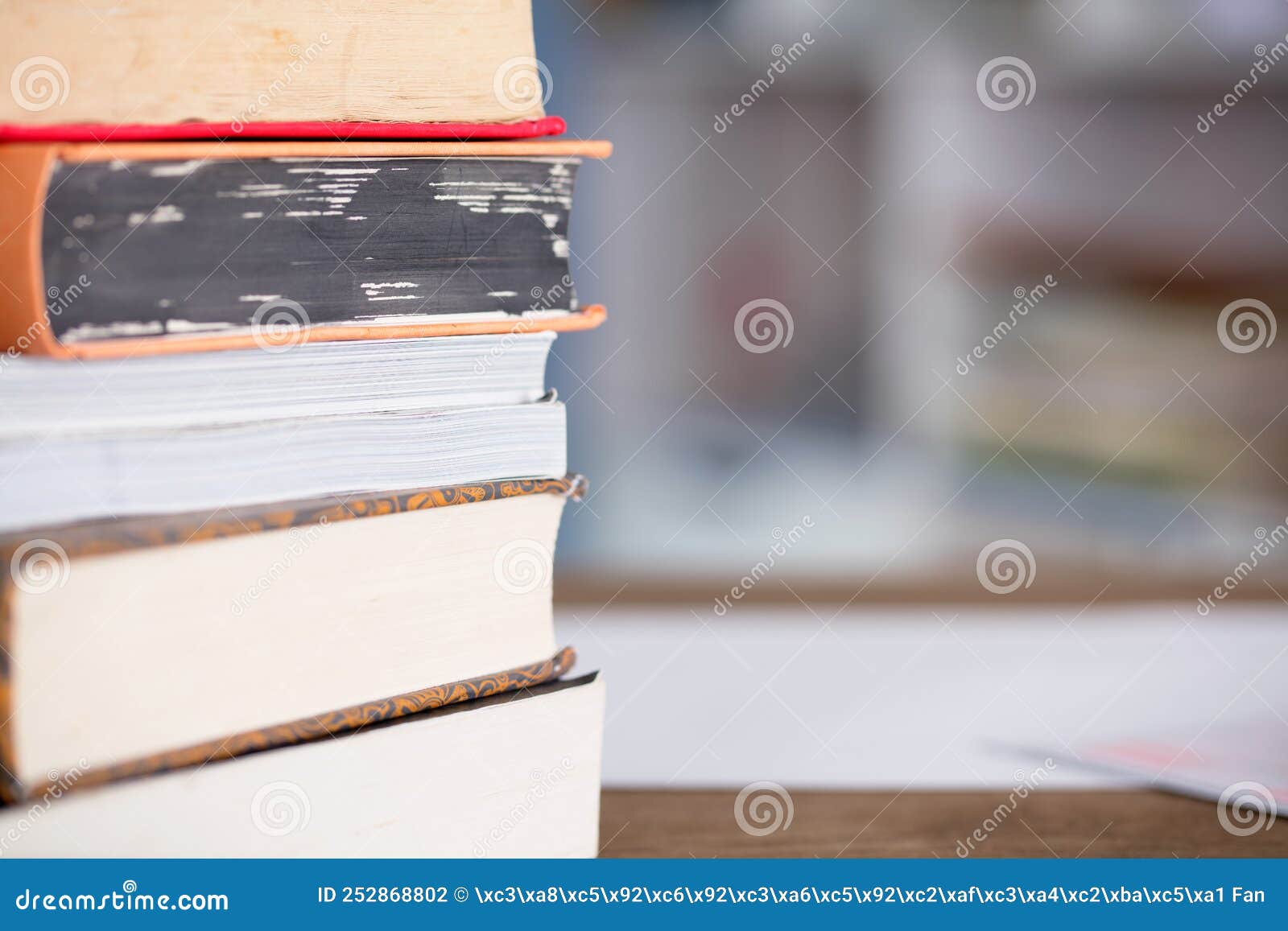 A Stack of Books and Some Blank Spaces in the Picture Stock Photo ...