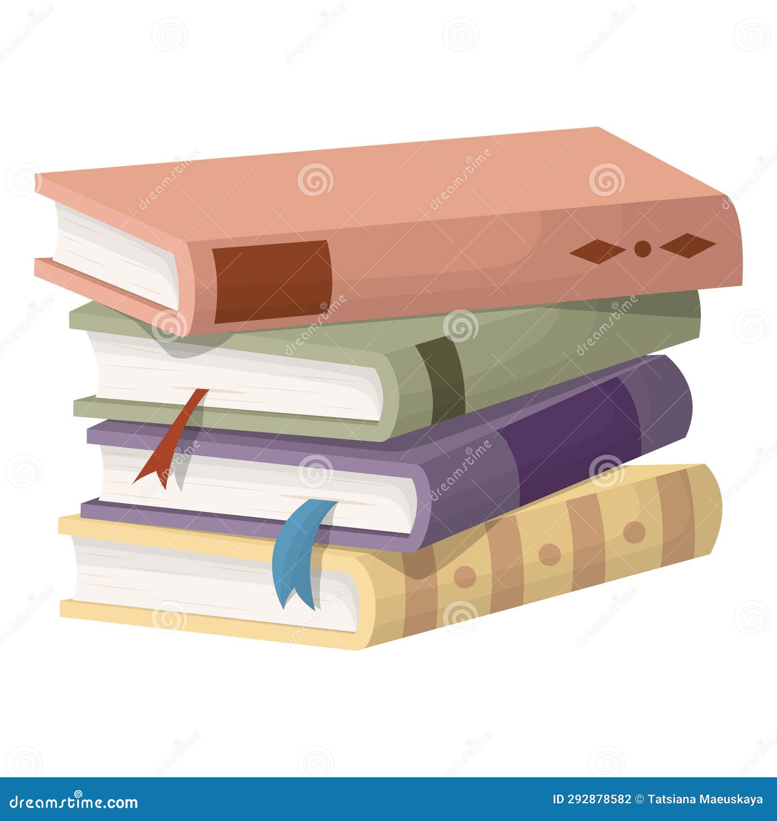A Stack of Books. a Stack of School Textbooks Stock Illustration ...