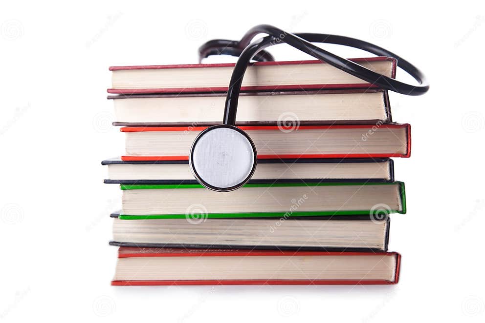 Stack of Books with Stethoscope Stock Photo - Image of clinical ...