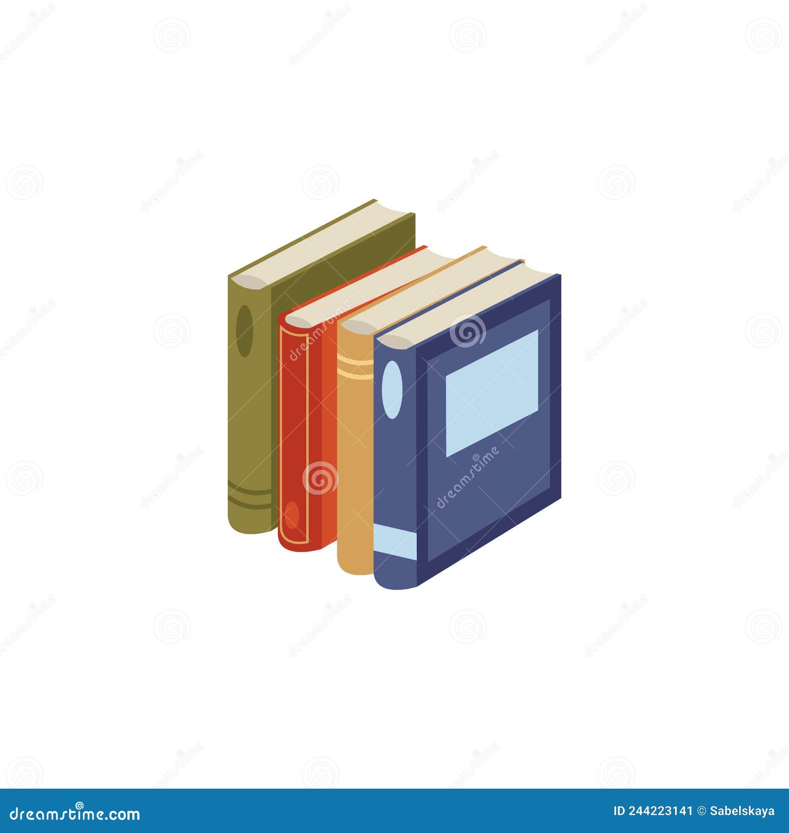 Stack of Books and Student Textbooks Flat Vector Illustration Isolated ...