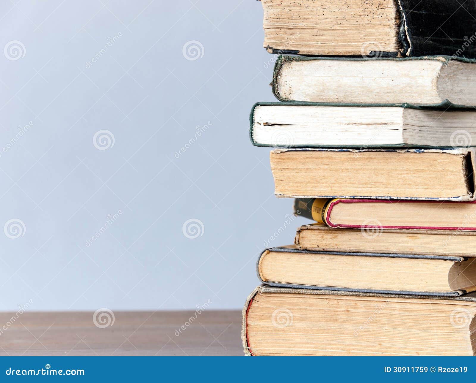 Stack of Books on the Table Stock Image - Image of textbook, stacking ...