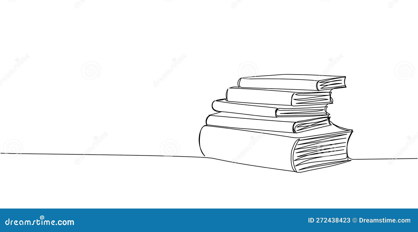 Stack of Books, Textbooks, Magazines One Line Art. Continuous Line ...