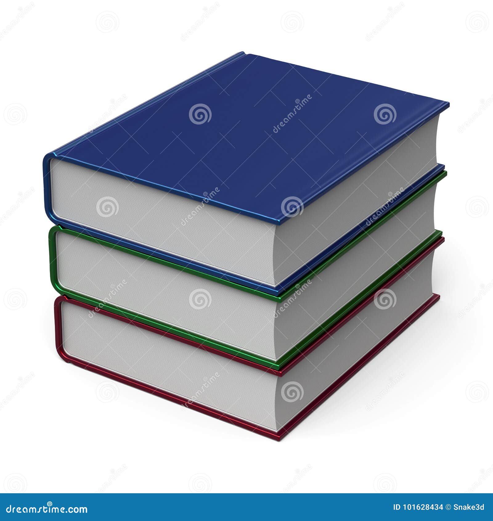Stack of Books Three 3 Colorful Blank Cover Stock Illustration ...