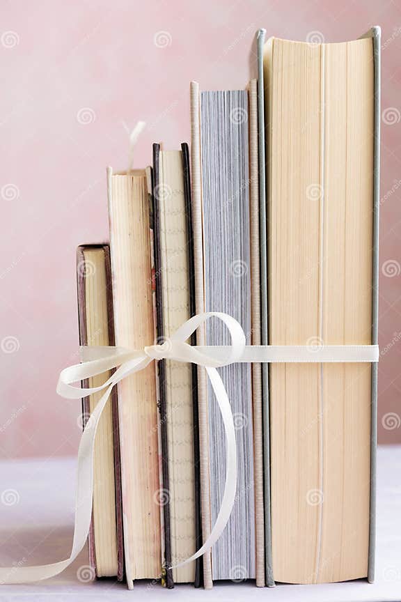 Stack of Books Tied with a Bow Stock Photo - Image of knowledge ...
