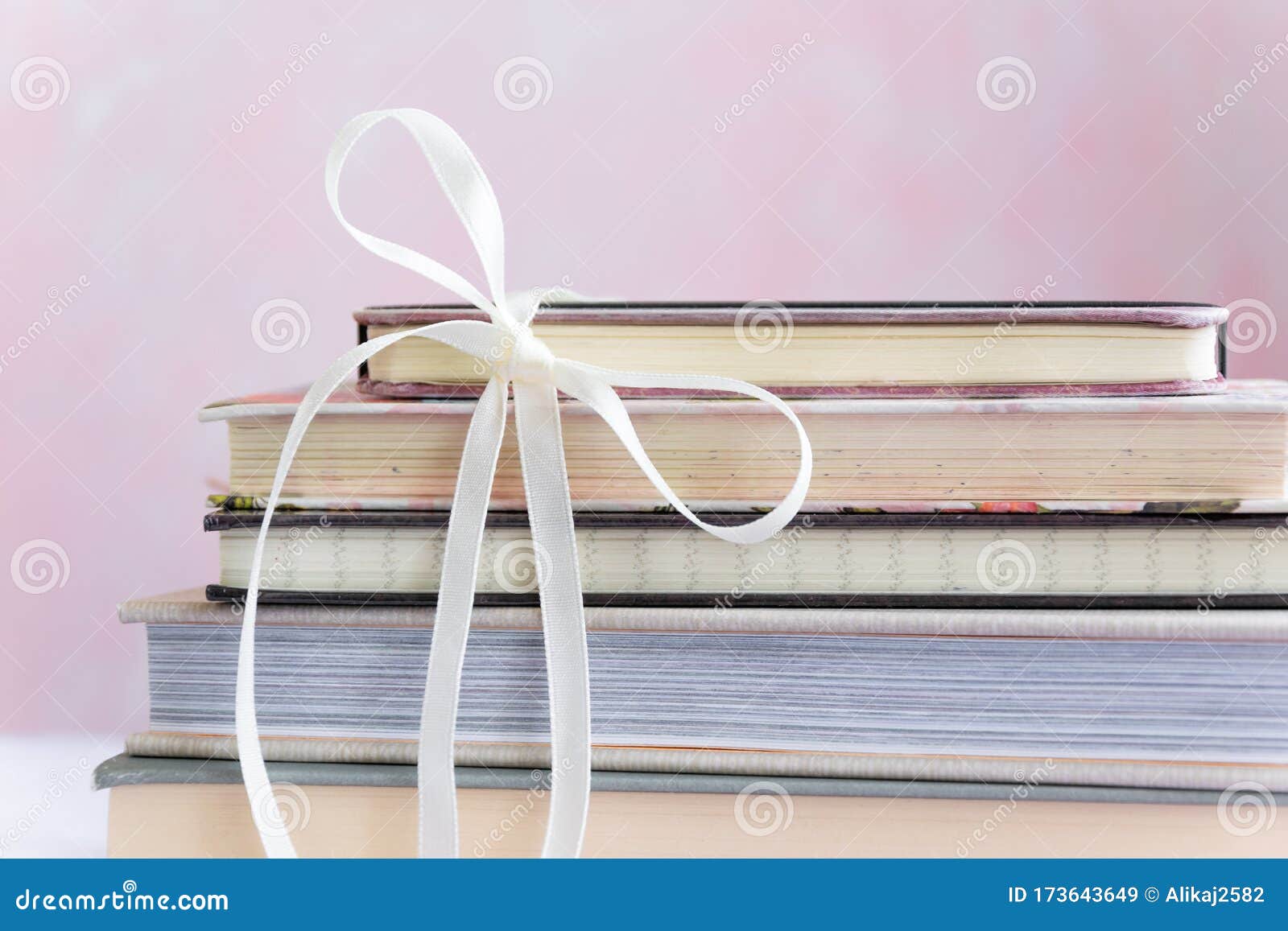 Stack of Books Tied with a Bow Stock Image - Image of literature ...