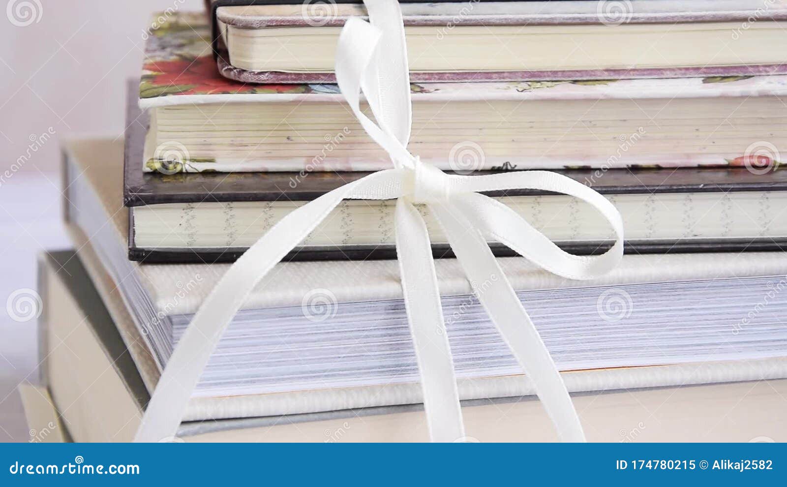 Stack of Books Tied with a Bow Stock Video - Video of knowledge, book ...