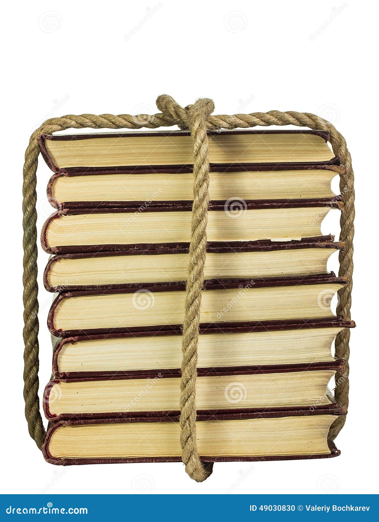 Stack of Books Tied with Rope Stock Photo - Image of isolated, ancient ...
