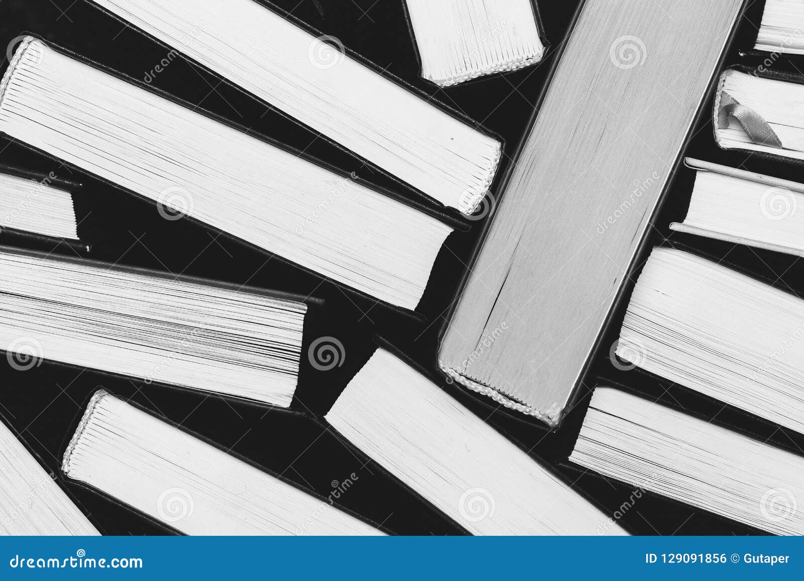 A Stack of Books a Top View of the Edge of the Pages Stock Photo ...