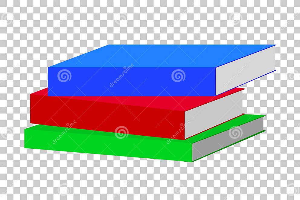 Stack of Books, at Transparent Effect Background Stock Vector ...