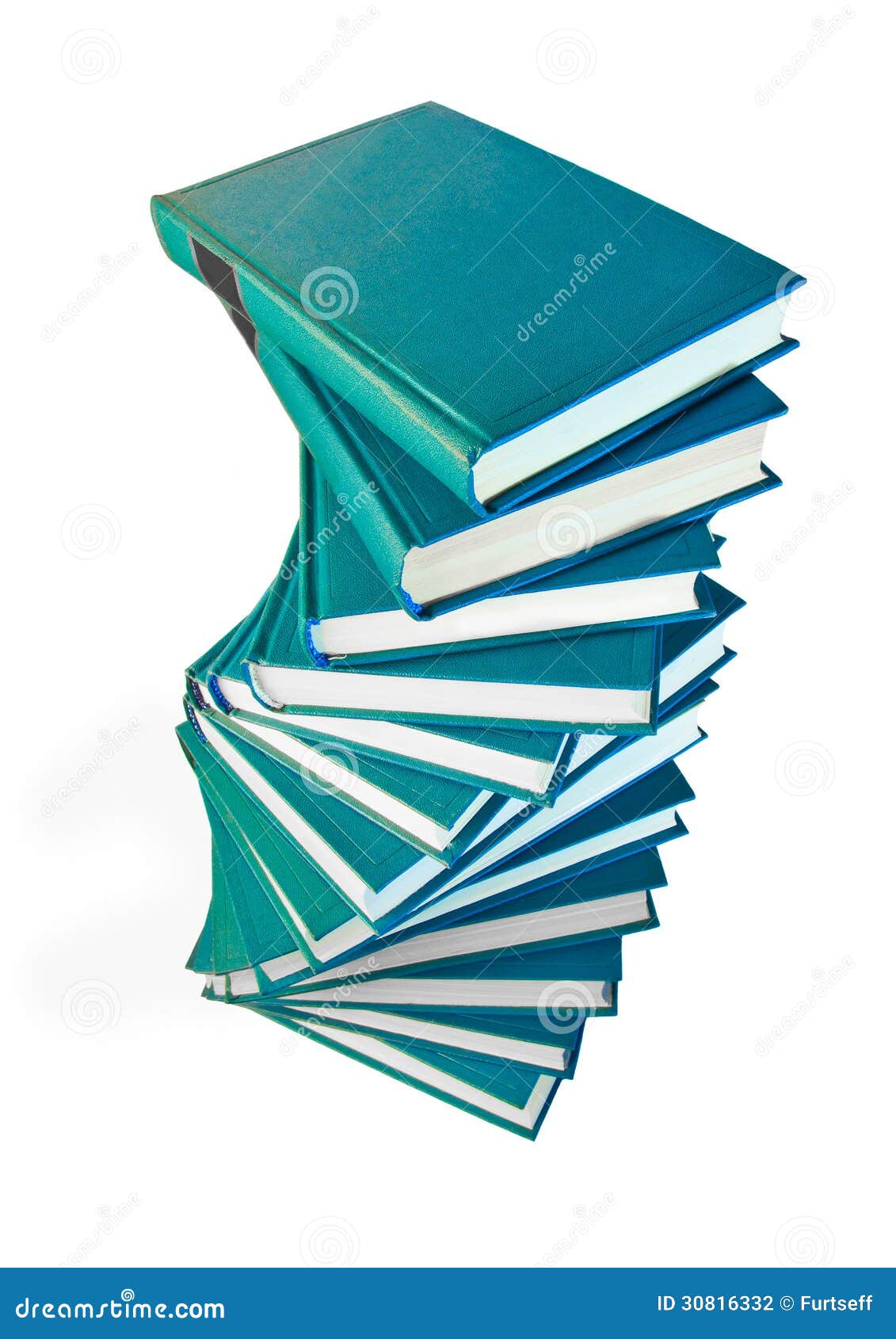 A Stack of Books with Turquoise Covers Stock Photo - Image of objects ...