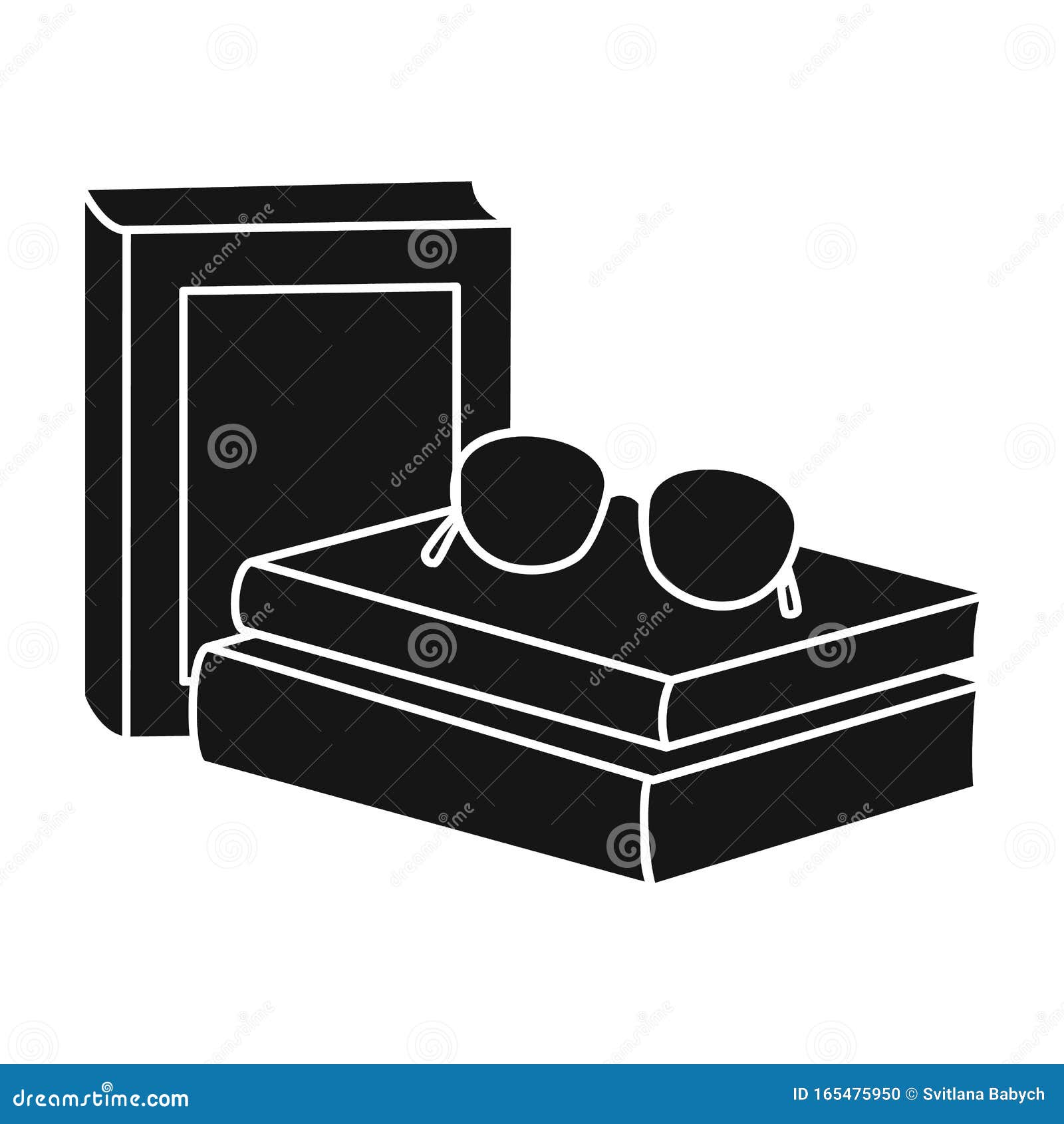 Stack of Books Vector Icon.Black Vector Icon Isolated on White ...