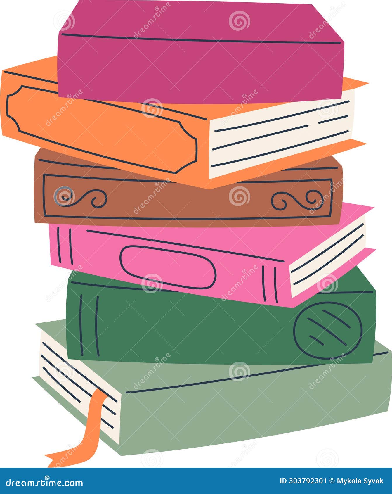 Stack of Books stock vector. Illustration of book, literature - 303792301