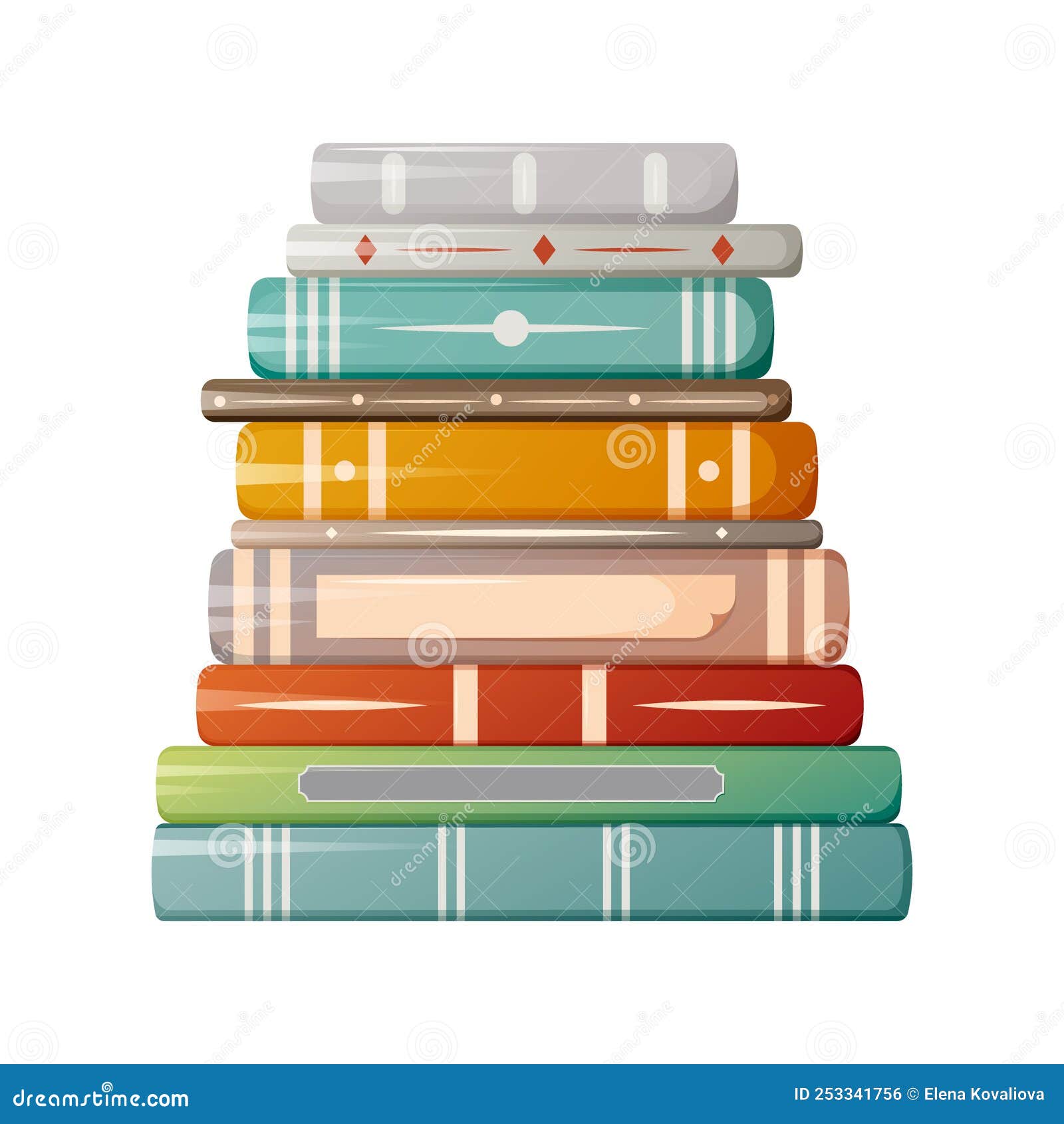 Stack of Books, Vector Illustration, Cartoon Style. Education ...
