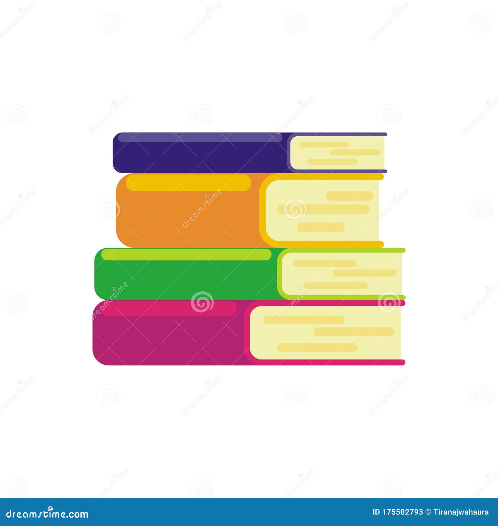 Stack of Books Vector Illustration. Stock Vector - Illustration of ...
