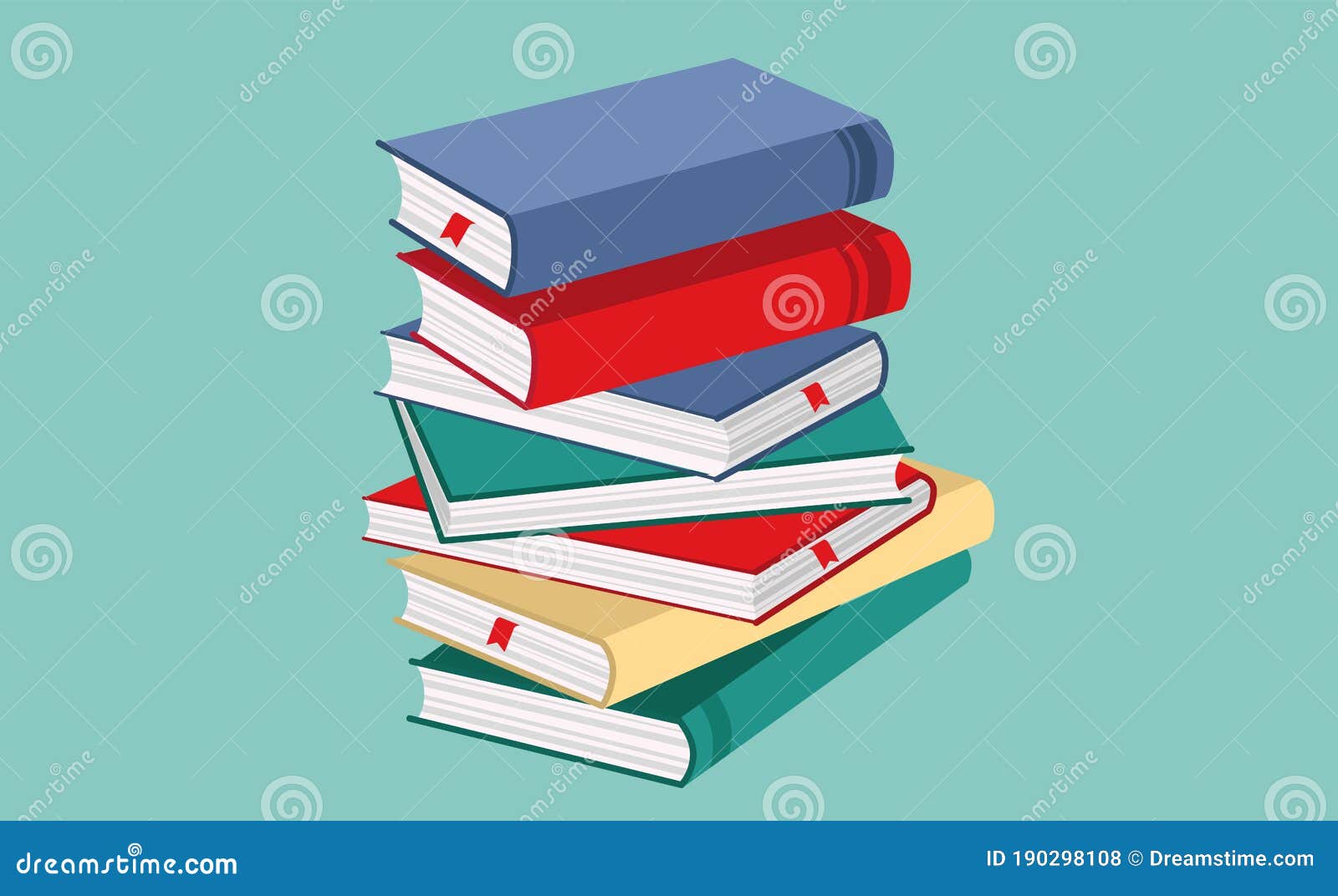 Stack of Books Vector Illustration. Stock Vector - Illustration of ...