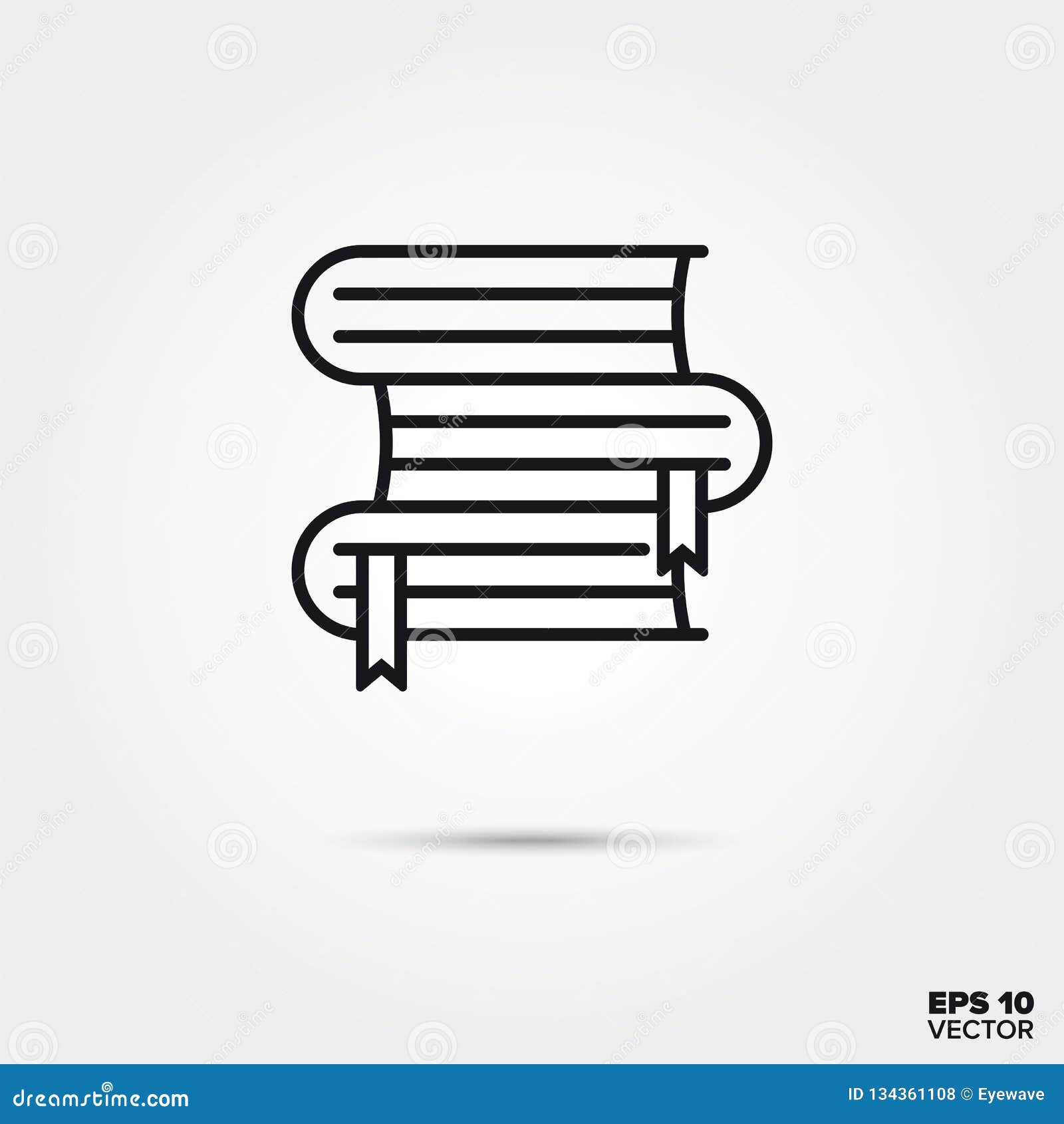 Stack of Books Vector Line Icon Stock Vector - Illustration of line ...