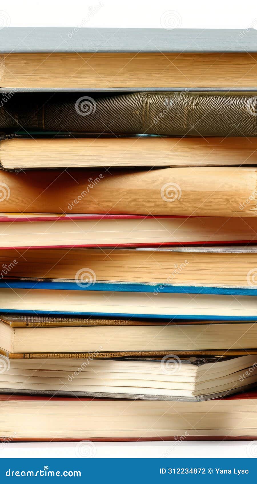 Stack of Books. Vertical Format. Stock Photo - Image of design ...