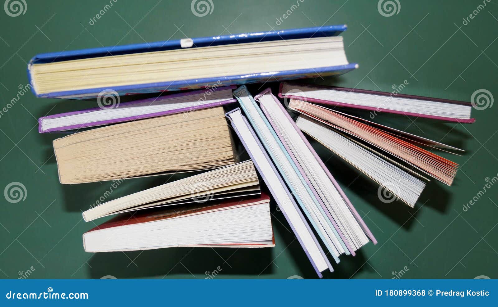 Stack of Books, View from Above Stock Photo - Image of school, lots ...