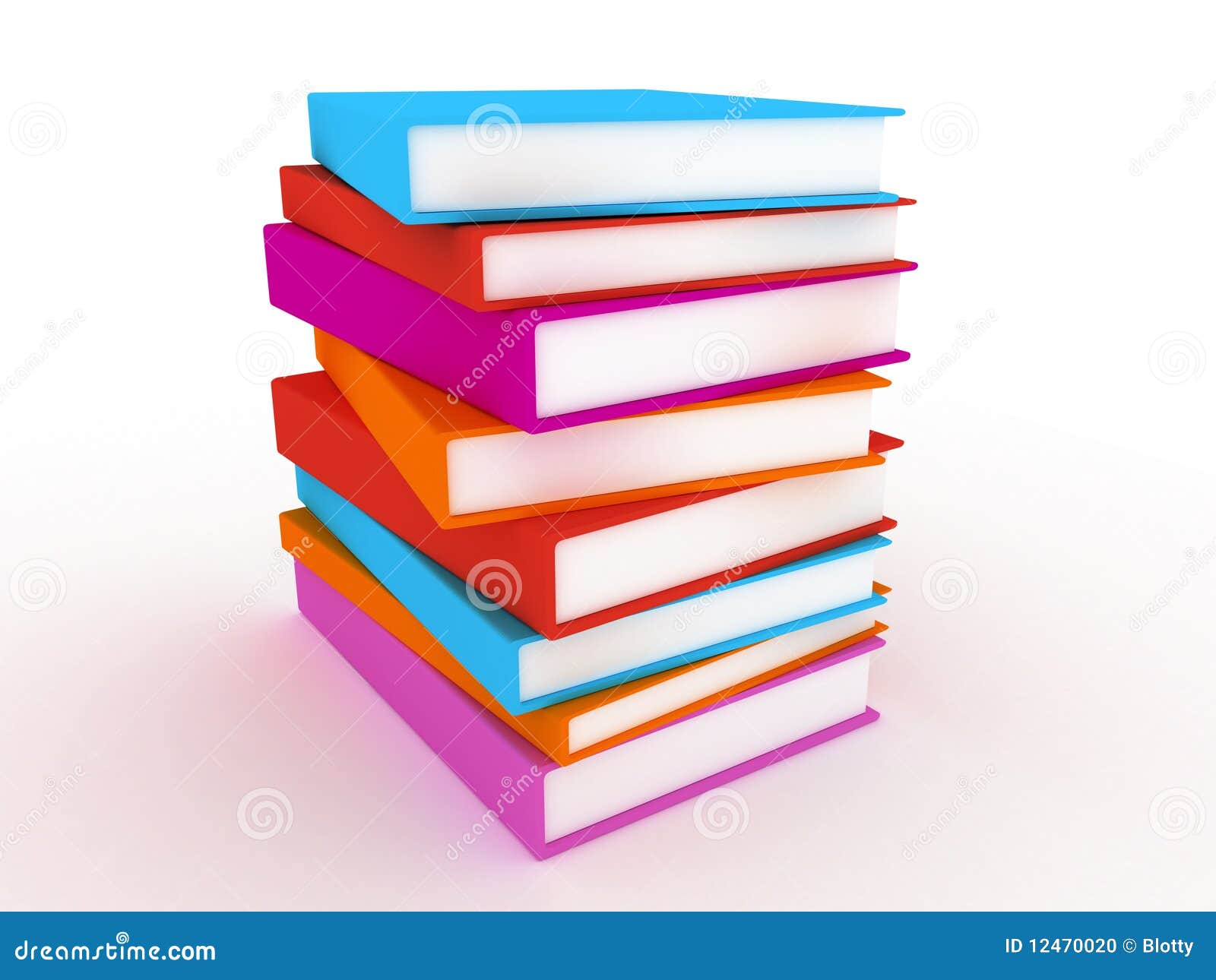 Stack of Books on White Background Stock Illustration - Illustration of ...