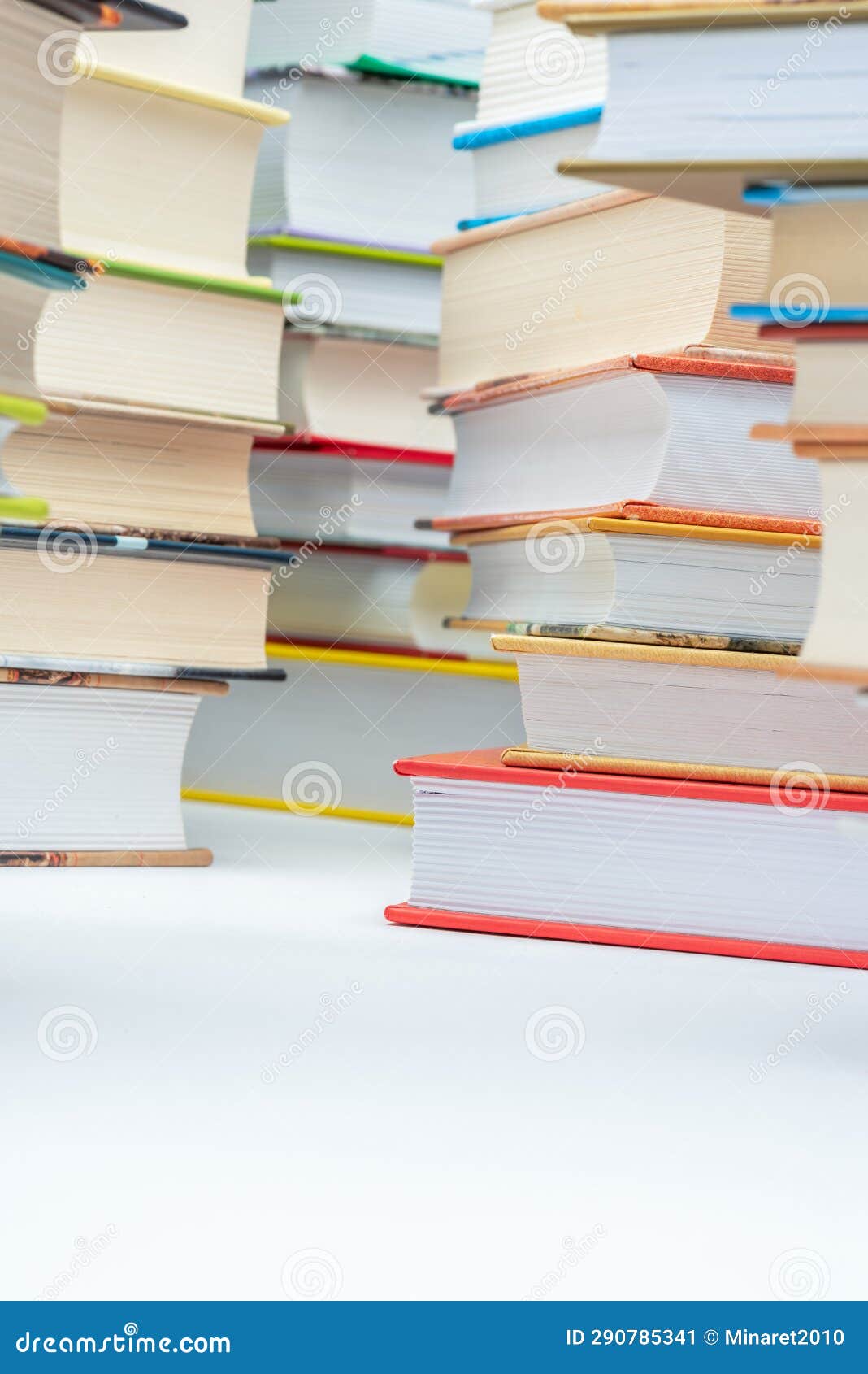 Stack of Books on White Background Stock Image - Image of learning ...
