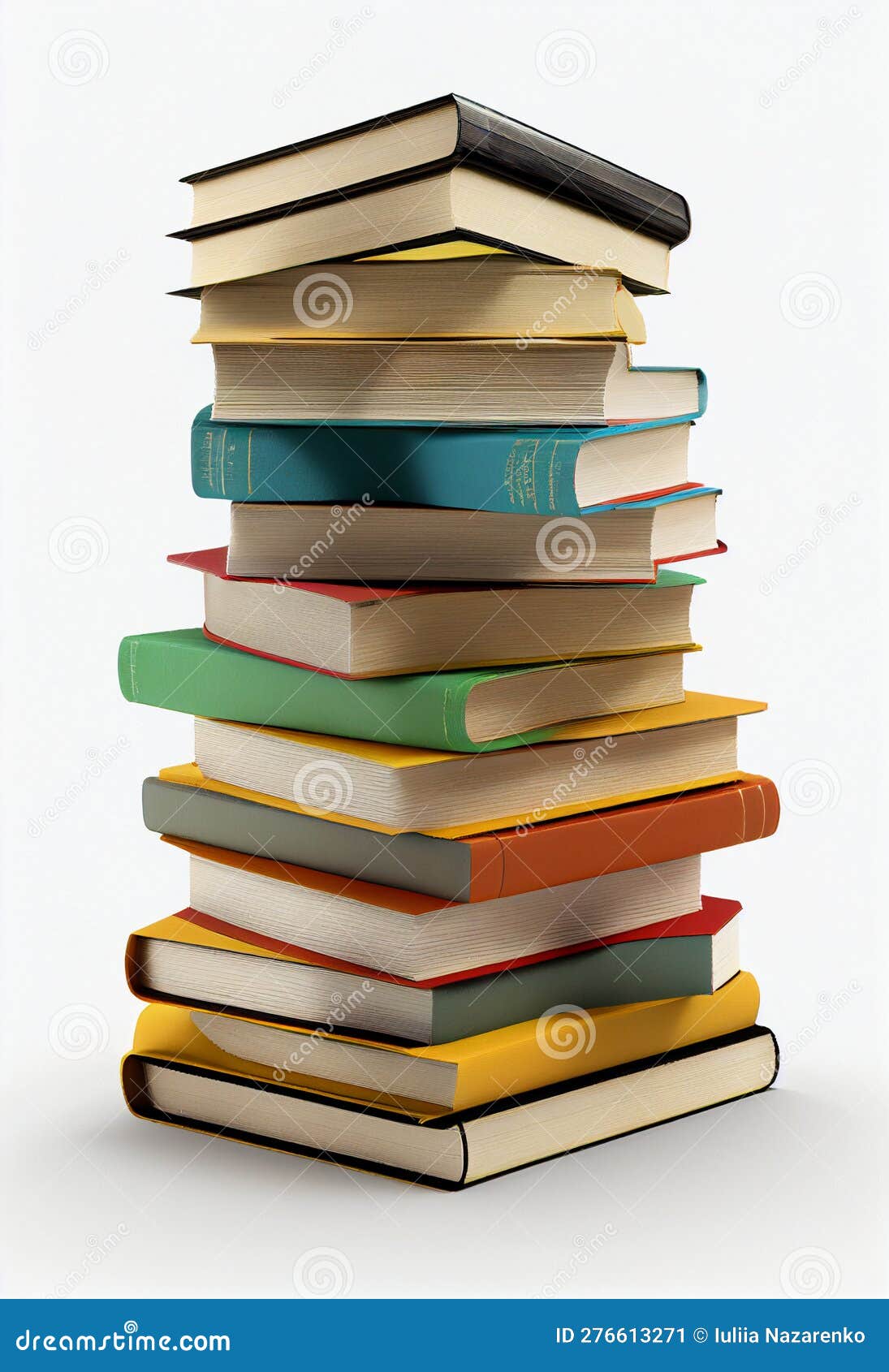 Stack of Books on White Background. AI Generated Stock Illustration ...