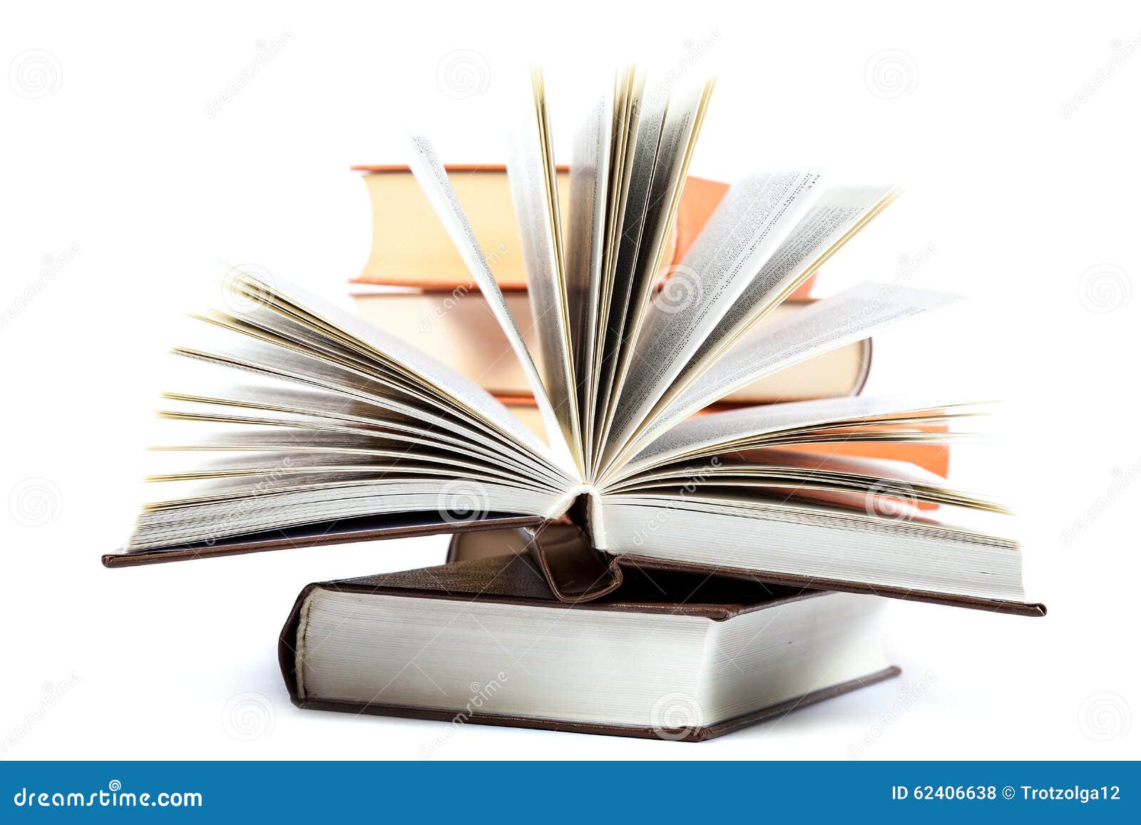 Stack of Books on a White Background. Stock Photo - Image of books ...
