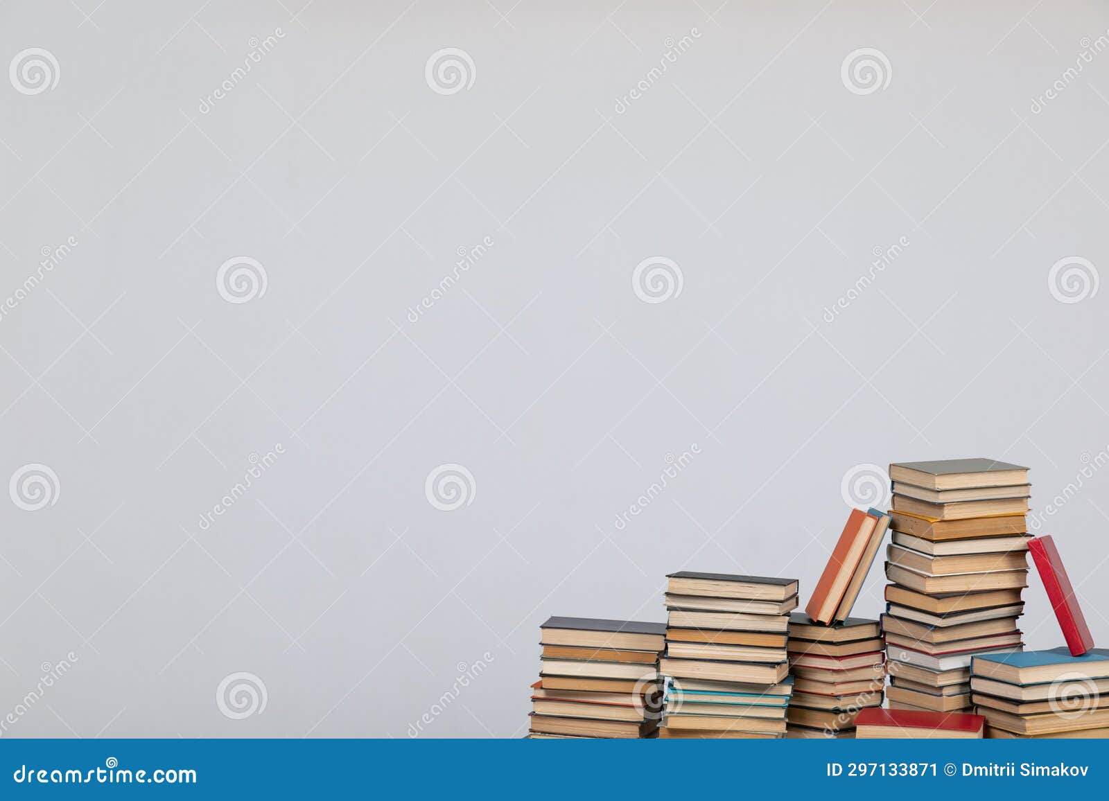 Stack of Books on a White Background in the Learning Library Stock ...