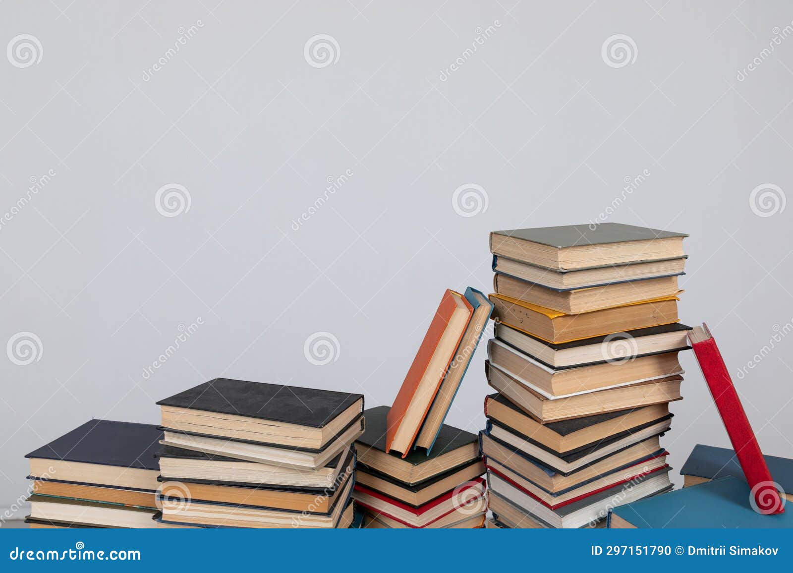 Stack of Books on White Background Learning Library Teaching Science ...