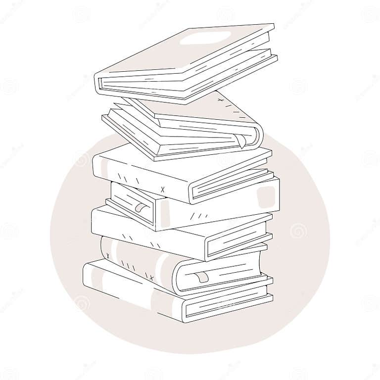 Stack of Books Isolated on White Background. Pile of Books Vector ...