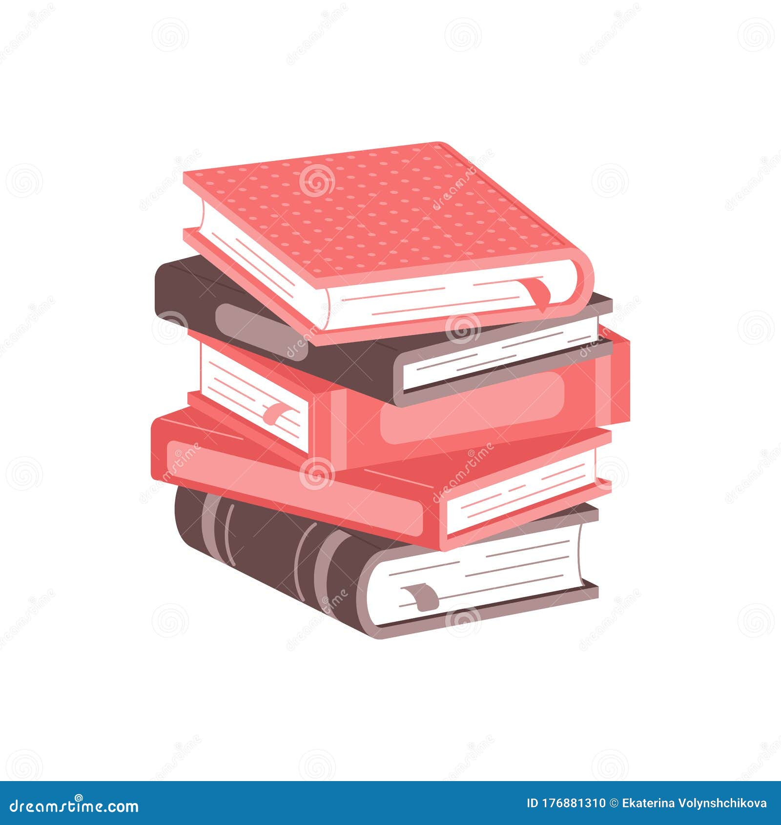 Stack Of Books Isolated On White Background Pile Of Books Vector Illustration Flat Style Stock