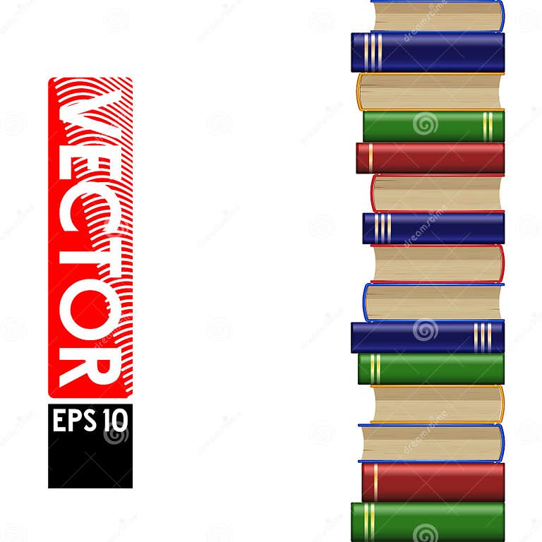 Stack of Books on a White Background. Pile of Books Vector Illustration ...