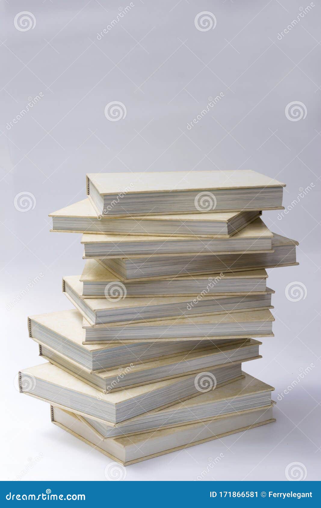 Stack of Books on a White Background Stock Image - Image of literature ...