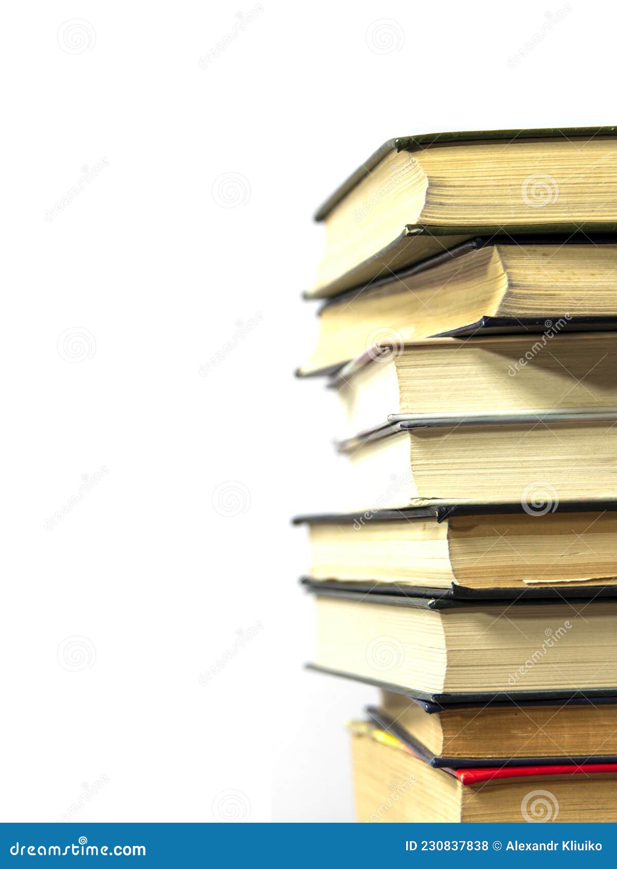 Stack of Books on a White Background. the Books are on Top of Each ...