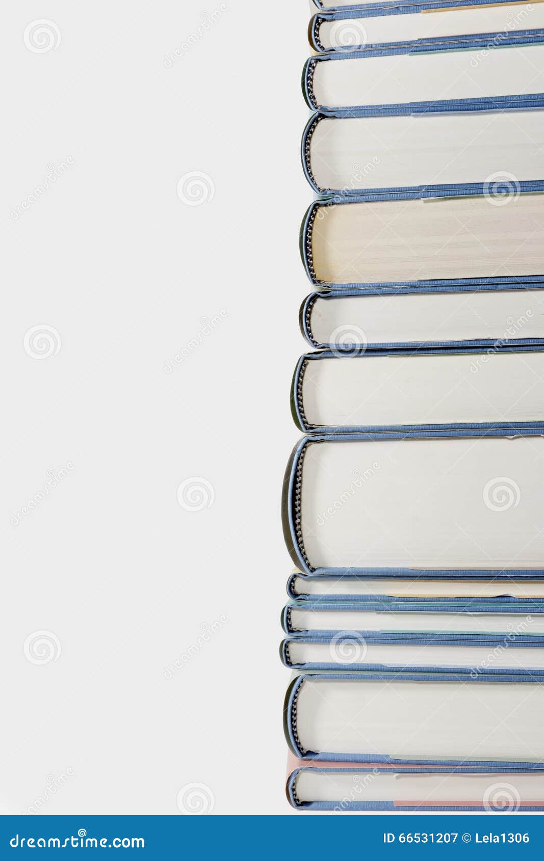 Stack of Books on White Background Stock Image - Image of line ...