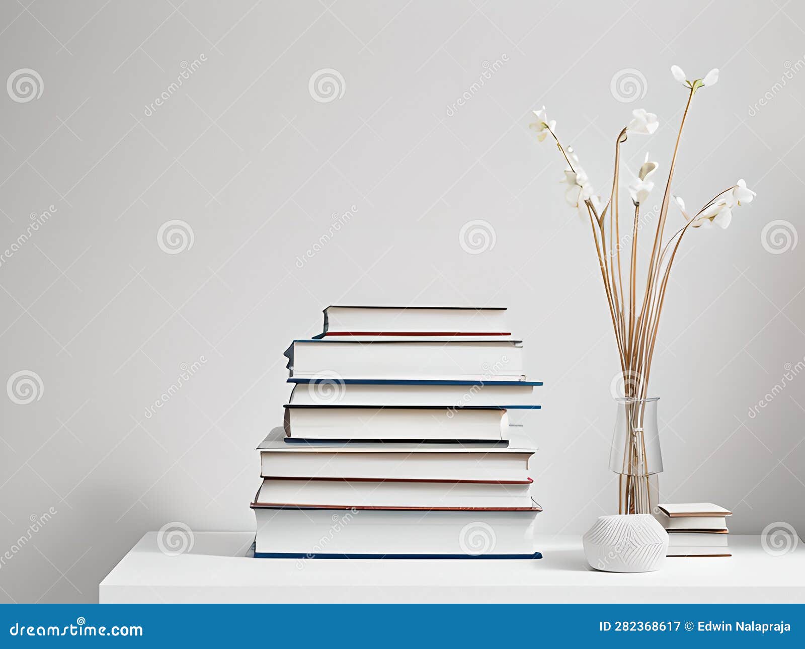 Stack of Books in White Empty Isolated Background, AI Generated Stock ...