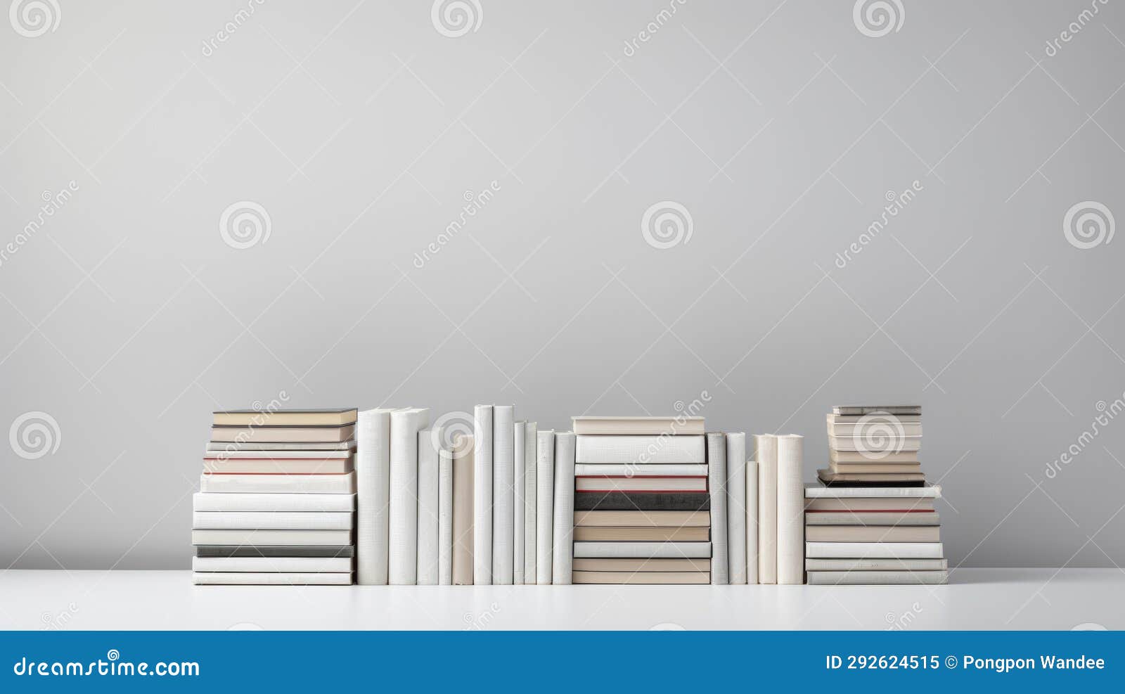 A Stack of Books on a White Wall. this Image Shows a Pile of Books of ...