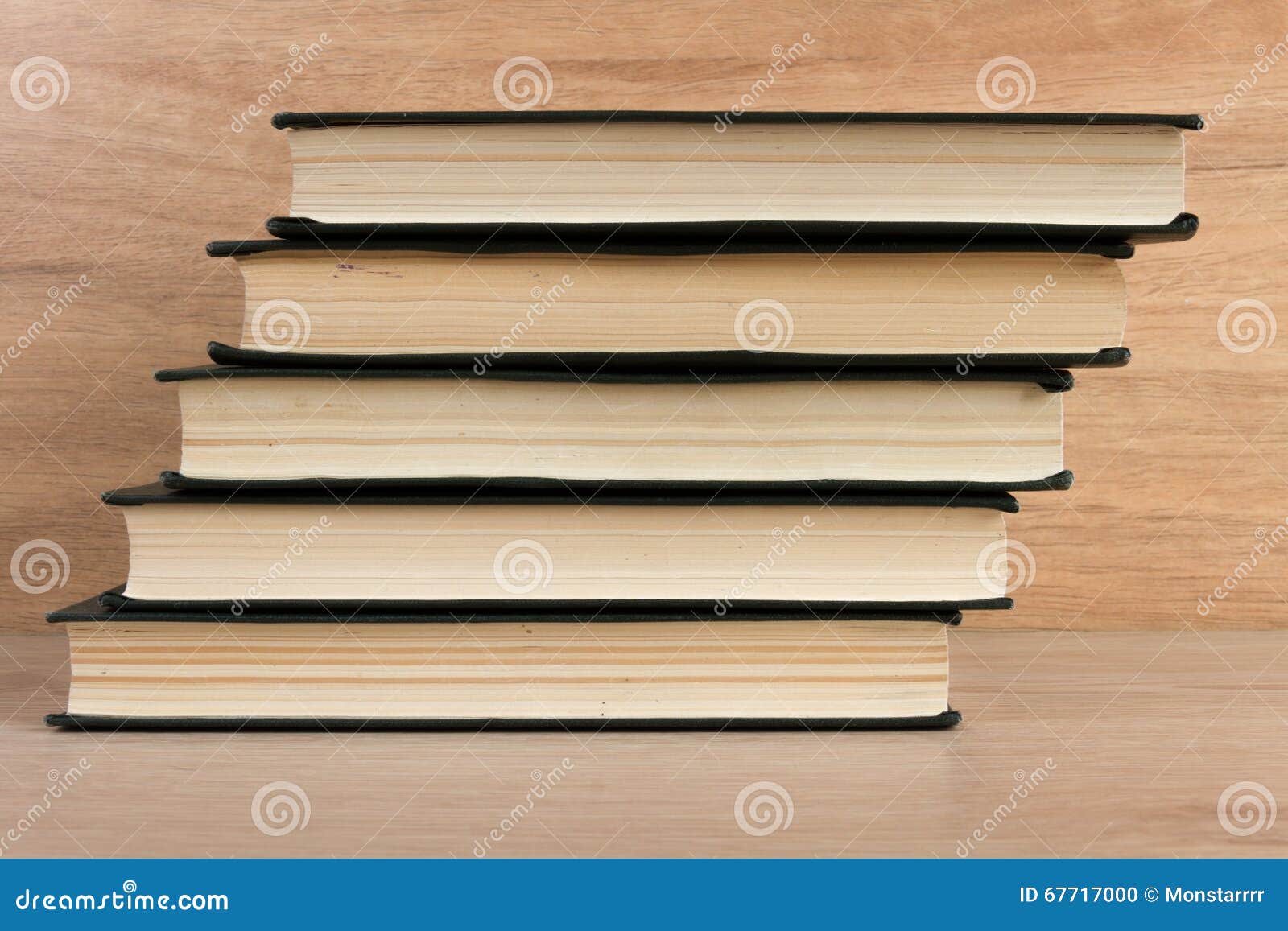 Stack of Books on Wooden Background Stock Photo - Image of note ...