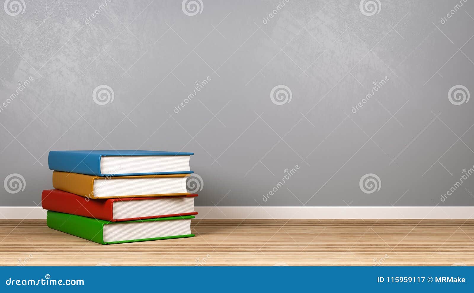 Stack of Books in the Room stock illustration. Illustration of copy ...