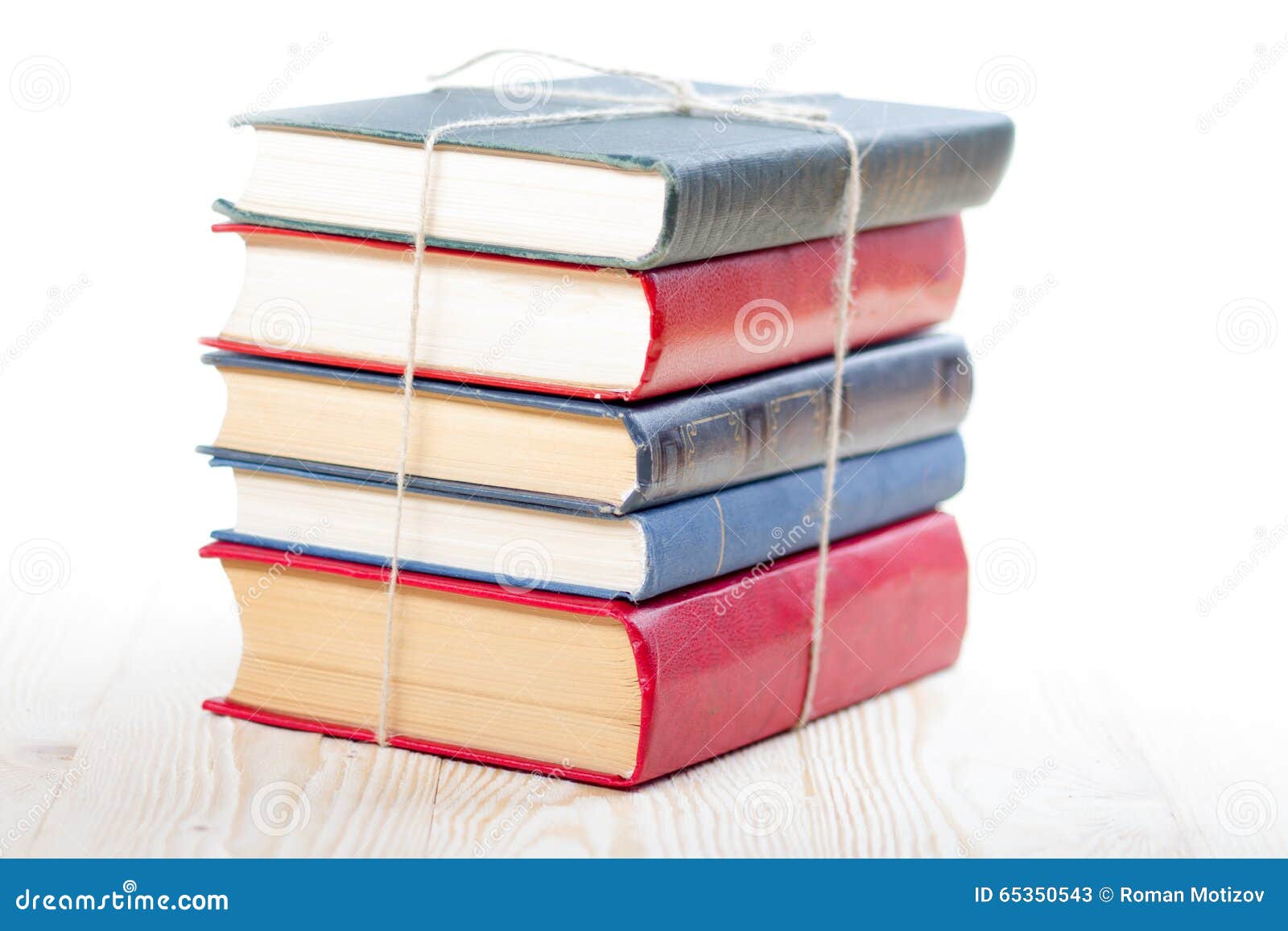 Stack of Books at Wooden Shelf Isolated on White Stock Image - Image of ...