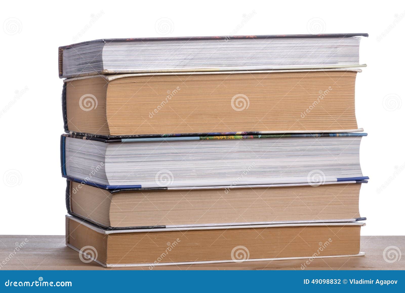 Stack of Books on a Wooden Table Stock Photo - Image of study, reading ...