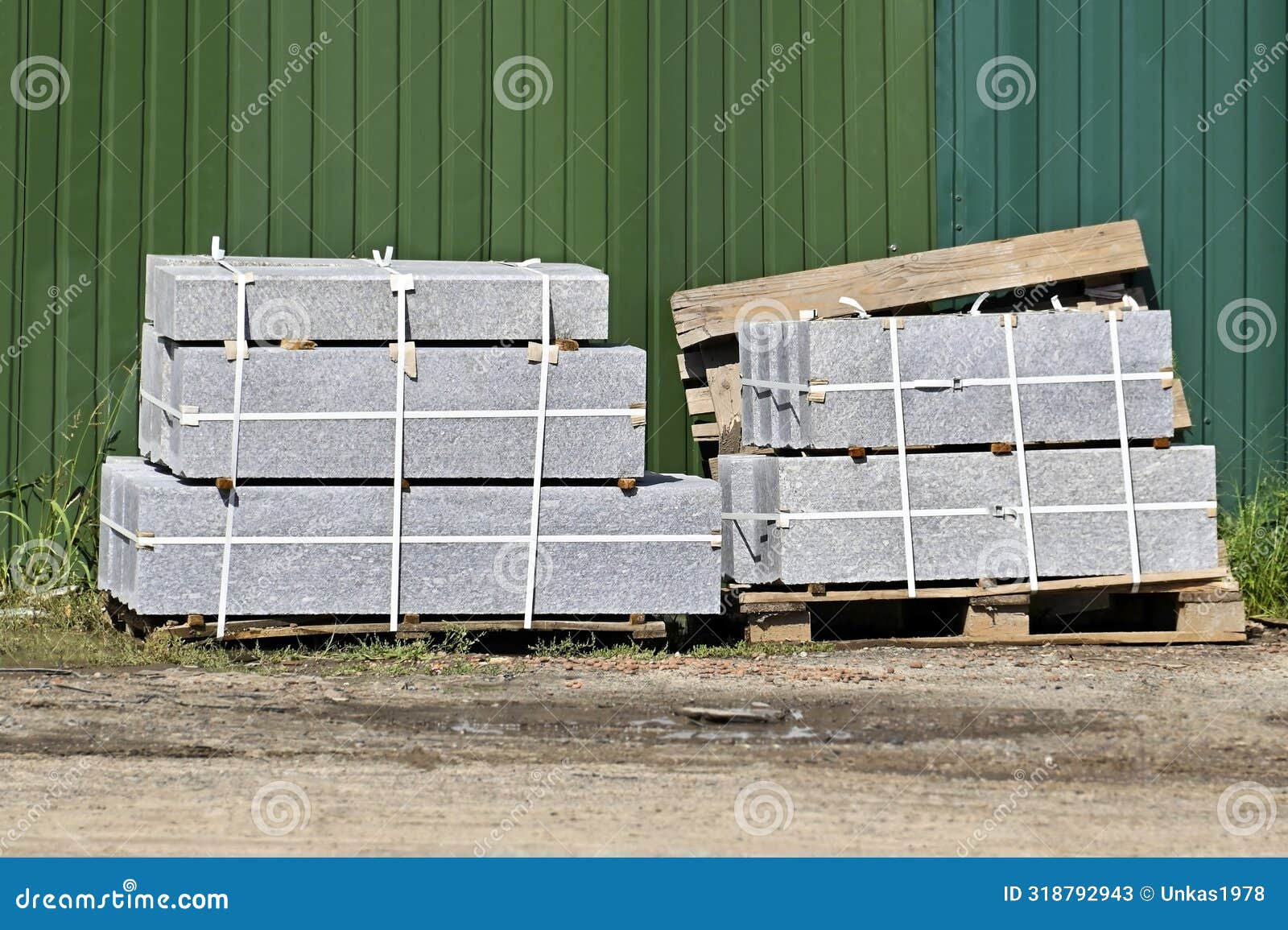 Stack of border stones stock image. Image of grey, curbstones - 318792943
