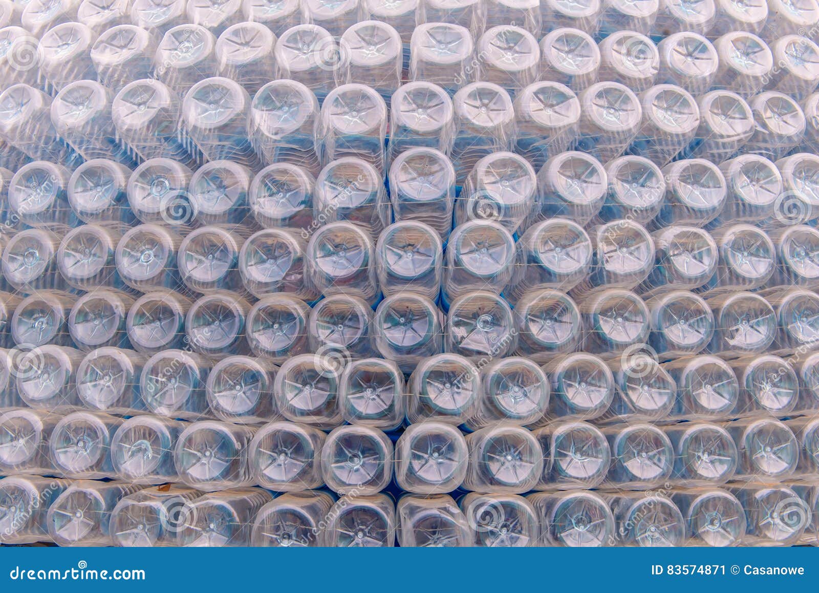 Stack Of Bottom Plastic Bottles Texture For Background Stock Image ...