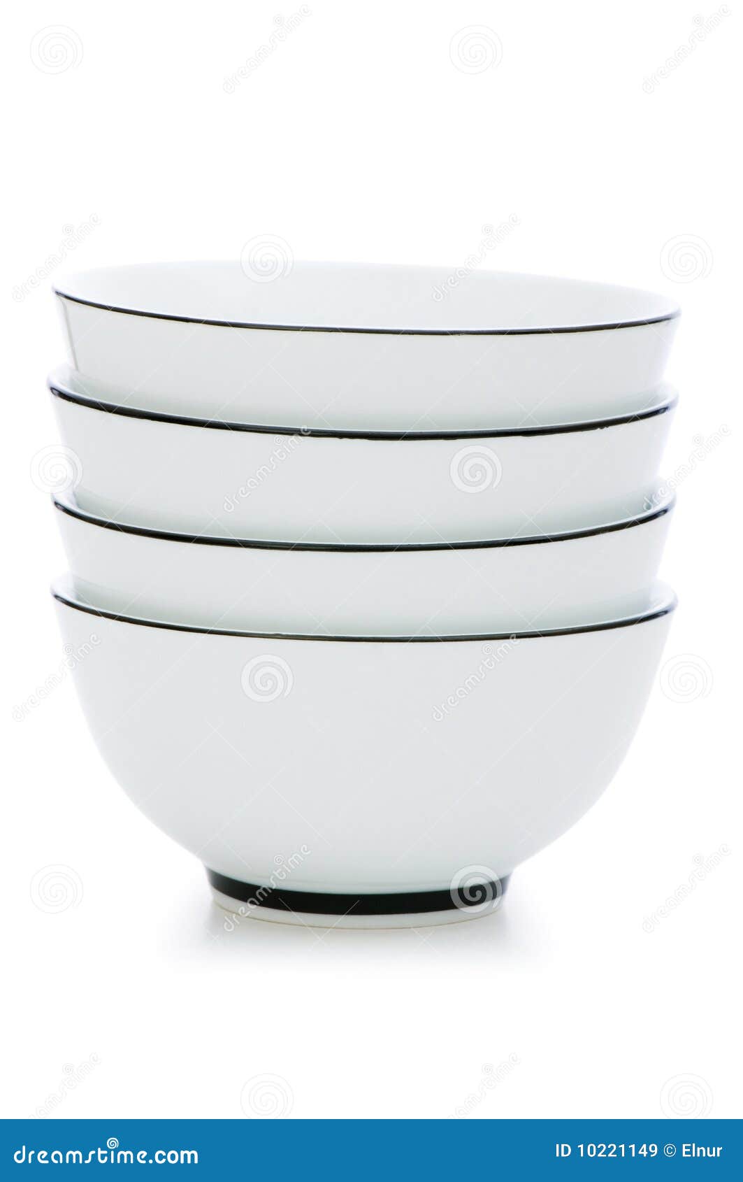 Stack of bowls isolated stock image. Image of coffee - 10221149