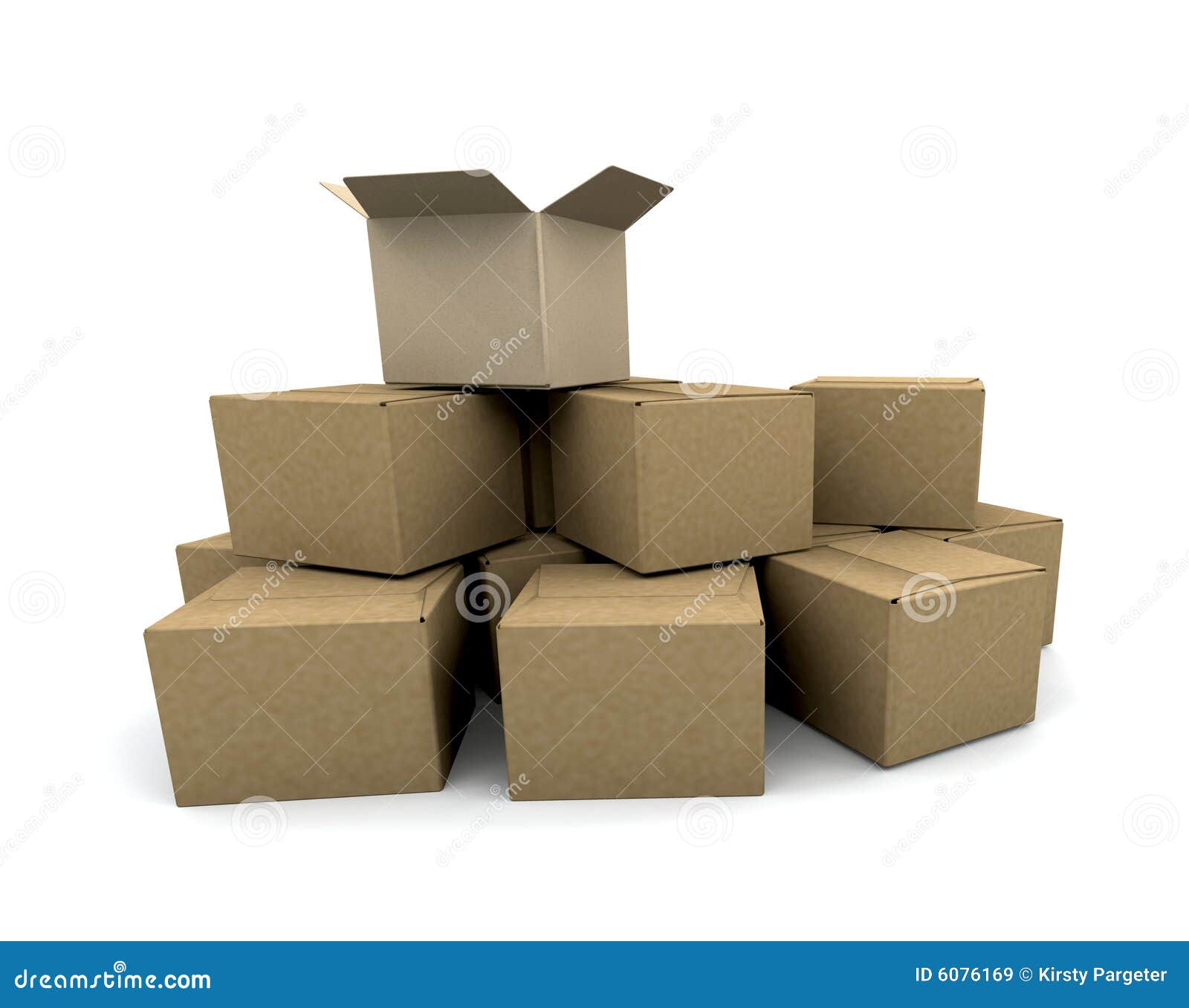 Stack of boxes stock illustration. Illustration of render - 6076169