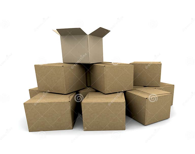 Stack of boxes stock illustration. Illustration of render - 6076169