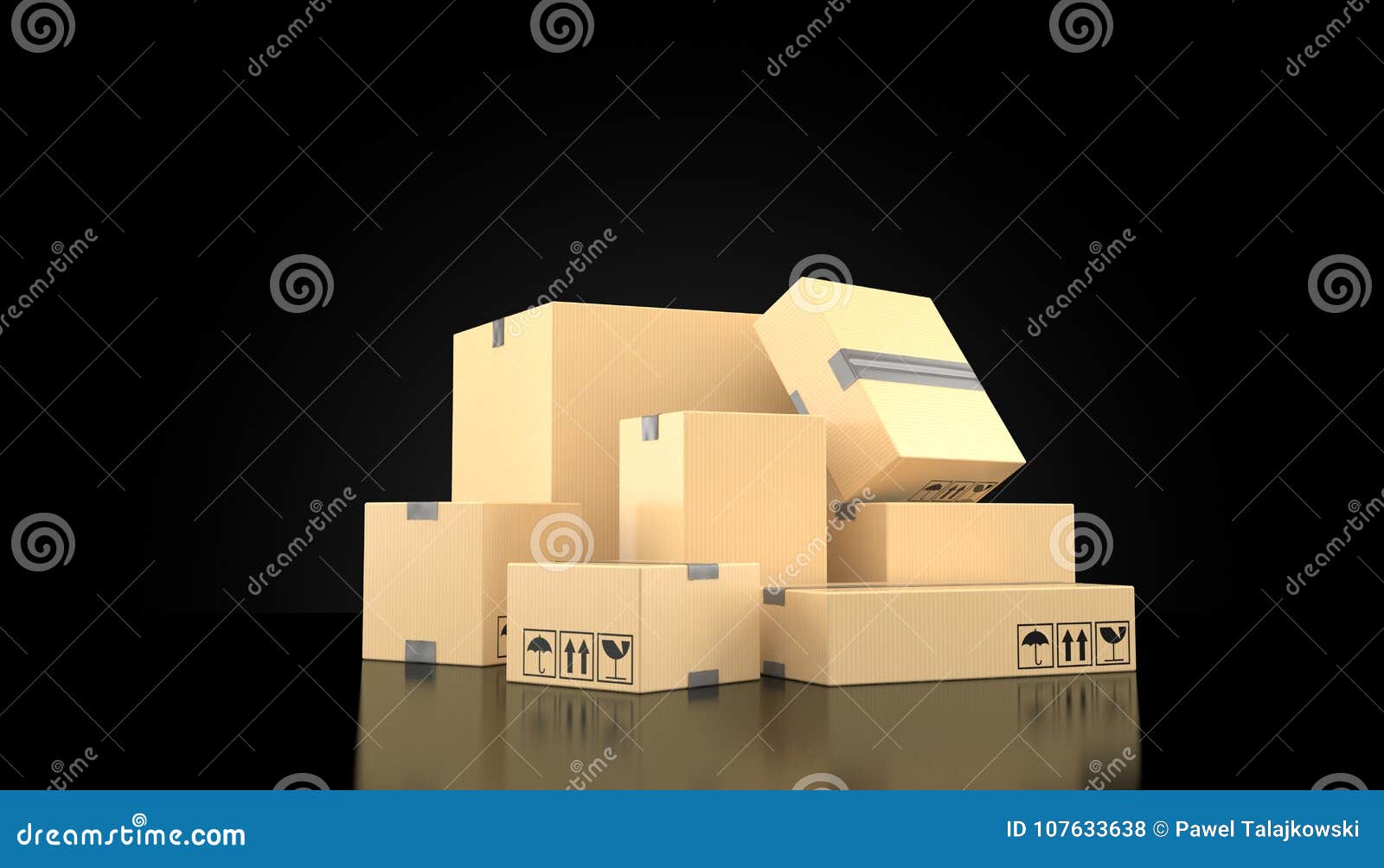 Stack of boxes stock illustration. Illustration of cardboard - 107633638