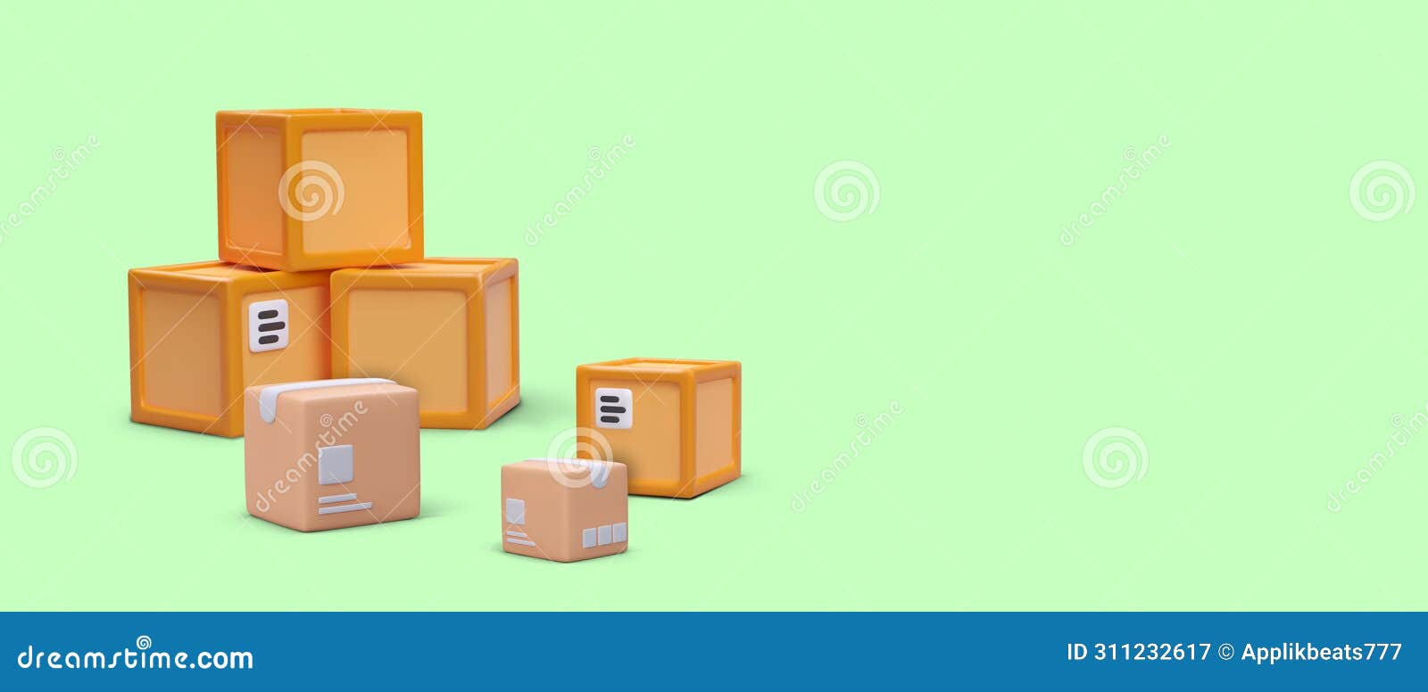 Stack of Boxes of Different Types. Plywood Cargo Packaging and ...