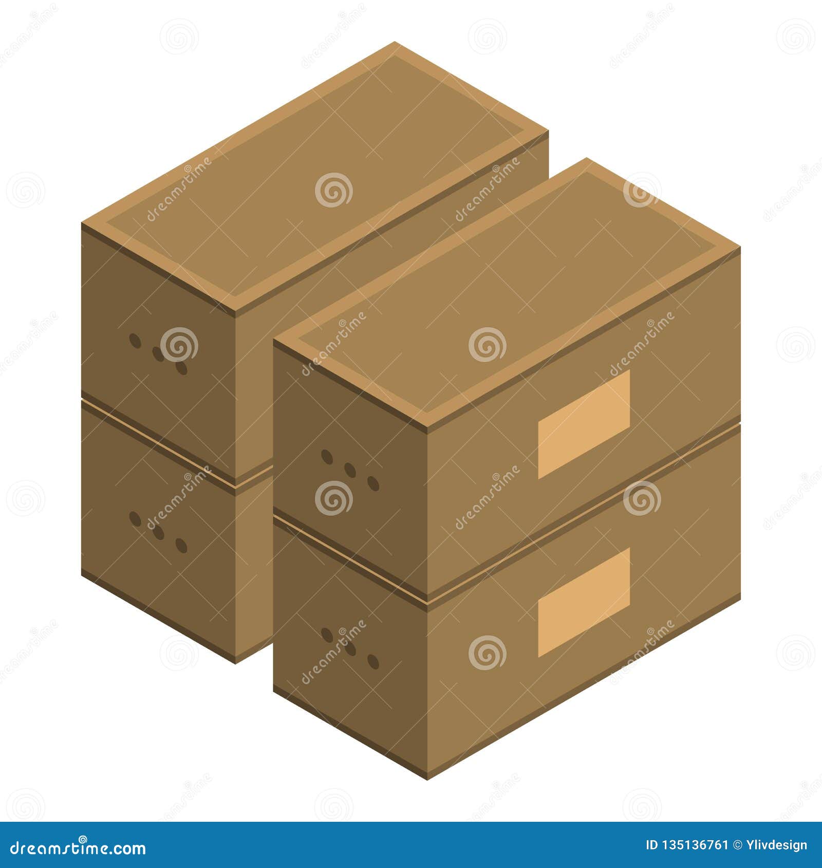 Stack of Boxes Icon, Isometric Style Stock Vector - Illustration of ...