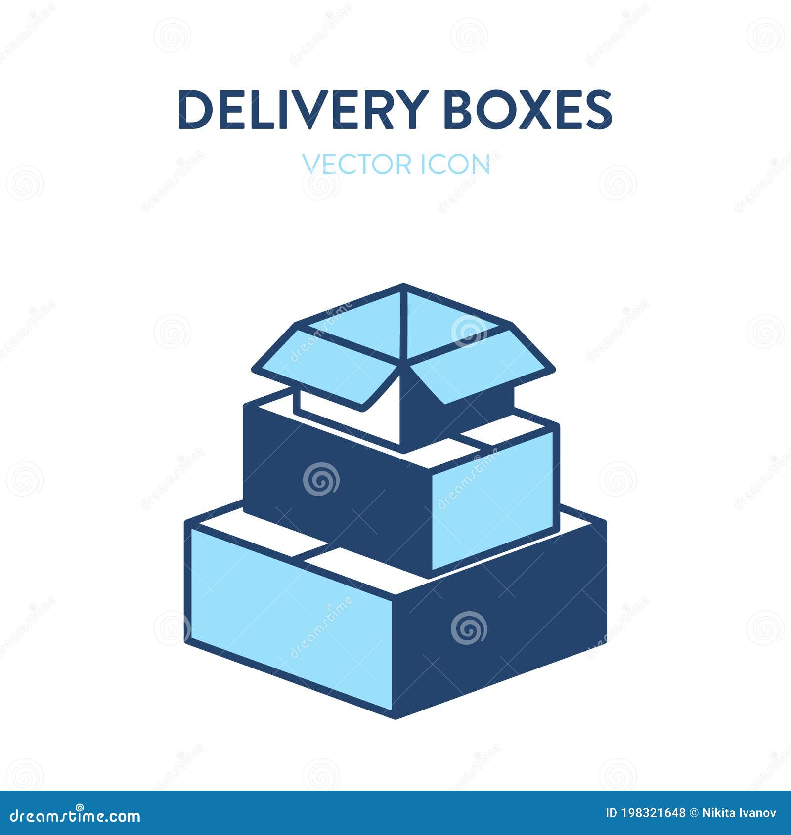 Stack of Boxes Icon. Vector Illustration of Closed Cardboard Delivery ...