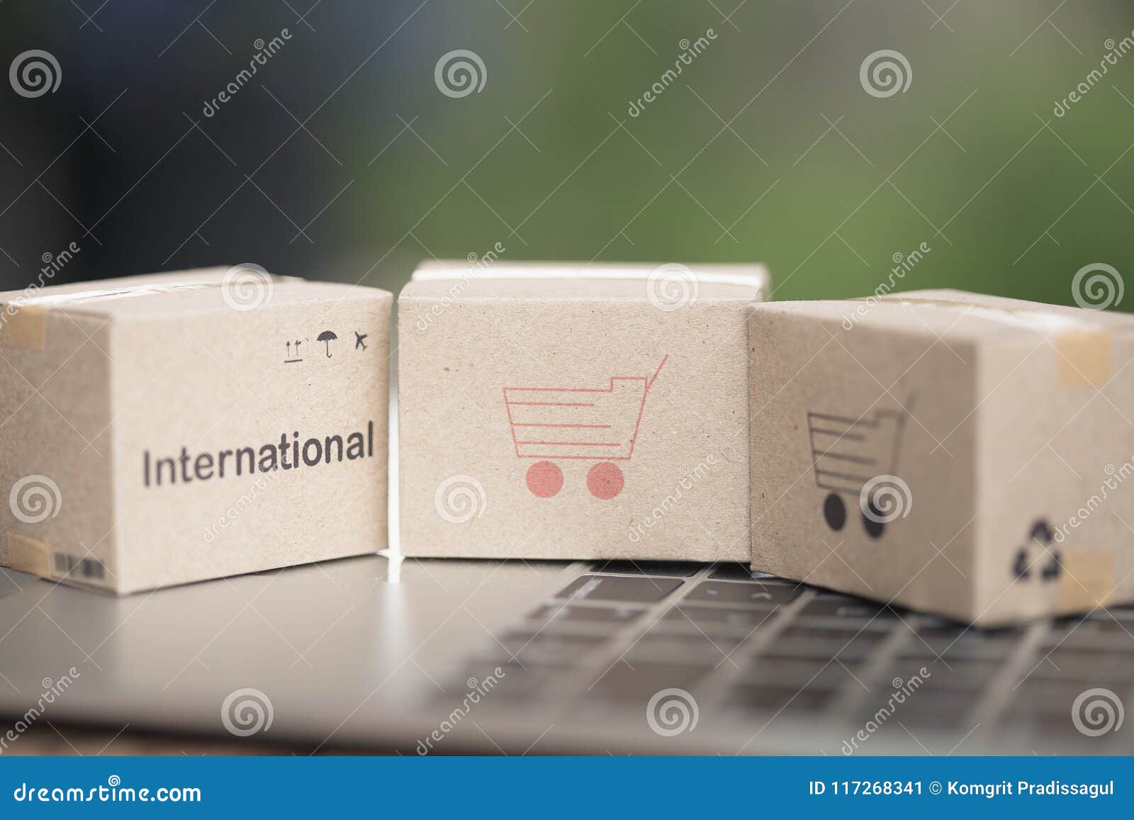 Stack Boxes on Laptop for Customer Can Buy from Electronic Internet ...